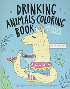 Drinking Animals Coloring Book: Zabavna bojanka na poklon za odrasle