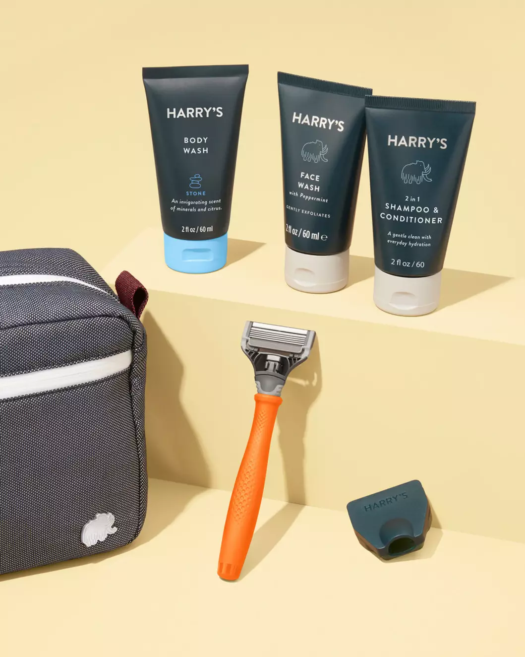 Harry's Shave ndi Shower Travel Kit; zabwino zodzikongoletsa mphatso kwa amuna