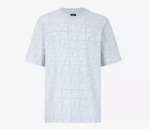 Fendi Hellblaues T-Shirt aus Baumwolle