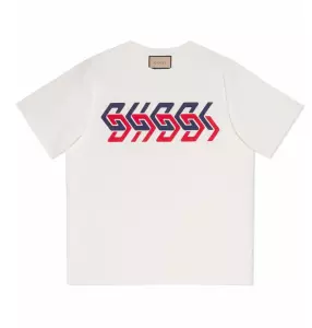 Gucci Mirror Logo-Sindikizani T-Shirt Yamikono Yaifupi