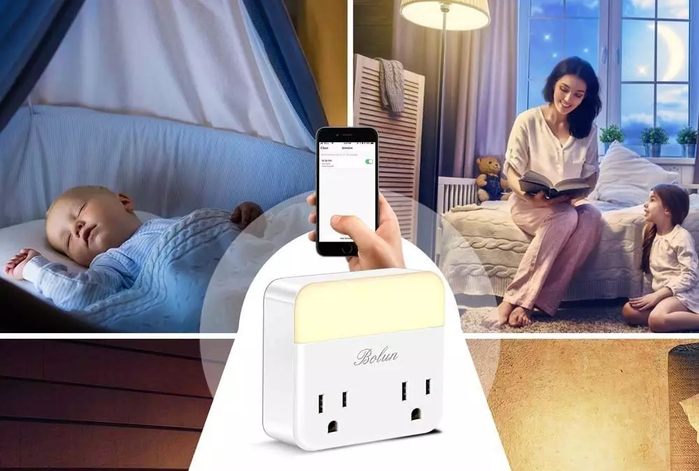 New Alexa Smart Plug Ili ndi Malo Awiri Ndi Kuwala Kwausiku Kwa $29