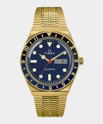 Timex Q Reisue Gold Tone Bracelet Watch