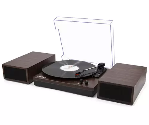 LP&No.1 Retro gramofon Bluetooth z zewnętrznymi głośnikami stereo