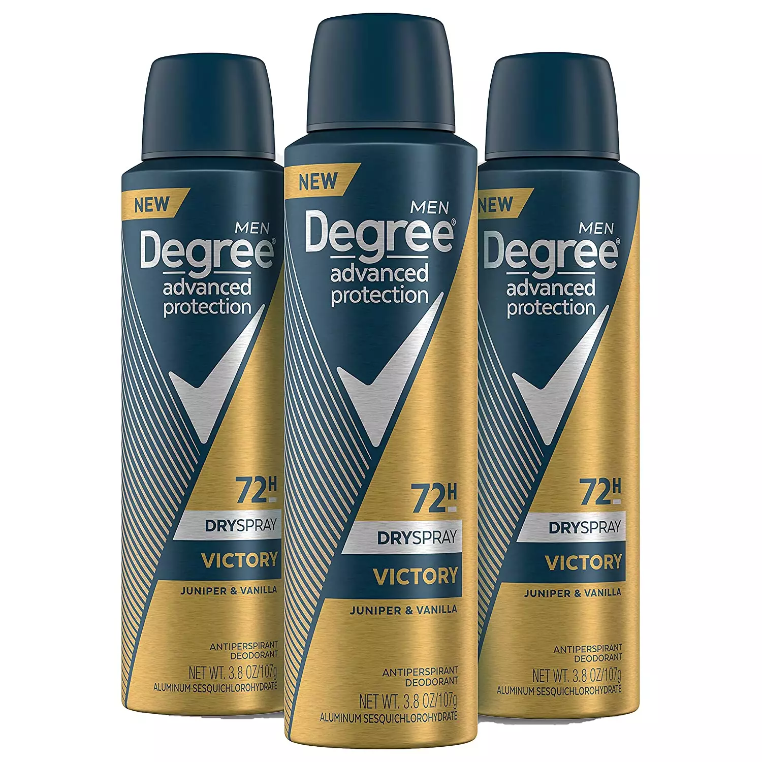 Degree Antitranspirant Desodorant Spray de tres paquets, els millors desodorants per a homes