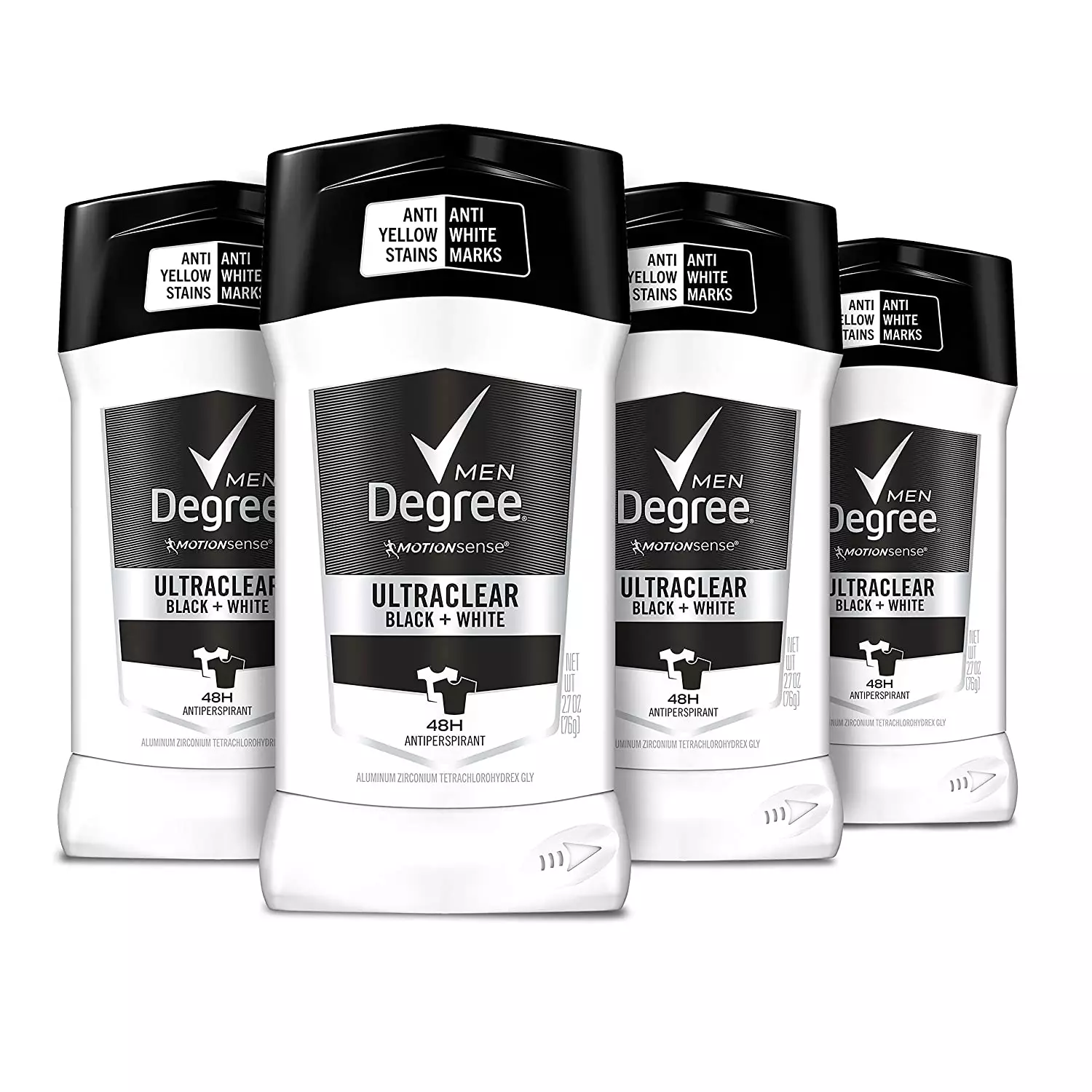 Degree UltraClear Zuri-beltzeko desodorantearen aurkako makila lau pakete