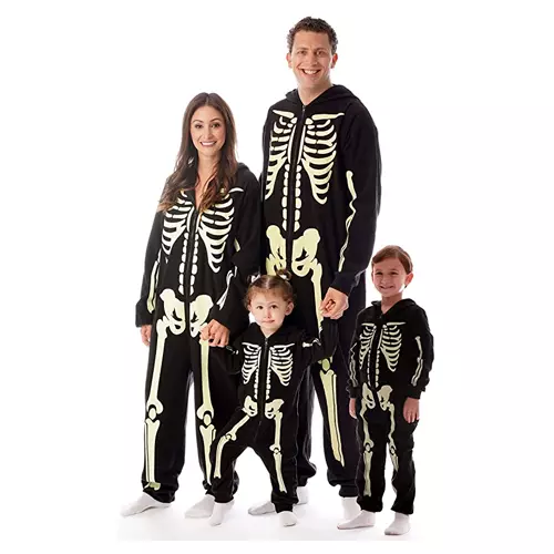 idées de costumes d'halloween followme brillent dans le squelette sombre