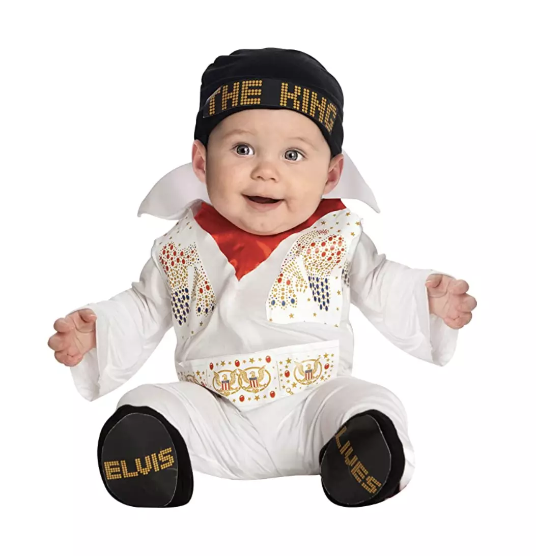 Dojenček v Elvisovem kostumu, najboljši otroški kostumi za noč čarovnic