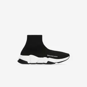 Siyah ve beyaz Balenciaga işemiş Geri Dönüşümlü Sneaker