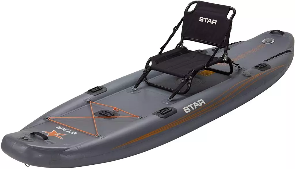 Kayak de pesca hinchable Star Challenger dunha cor