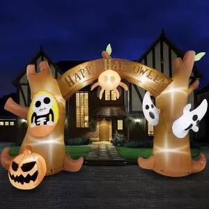 große Halloween Dekorationen - HOOJOO Halloween aufblasbarer Torbogen