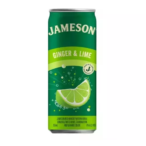 jameson gember en lime yn blik cocktail