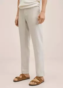 Mango Slim-Fit Linen Pants