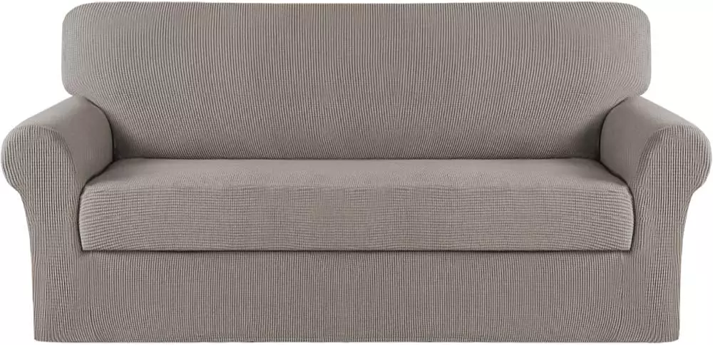 Turquoize Stretch Sofa Slipcover Likotoana tse 2 tsa Sofa Cover Couch Cover bakeng sa 3 Cushion Couch Likoahelo tsa Mosireletsi oa Thepa e Hlatsoang