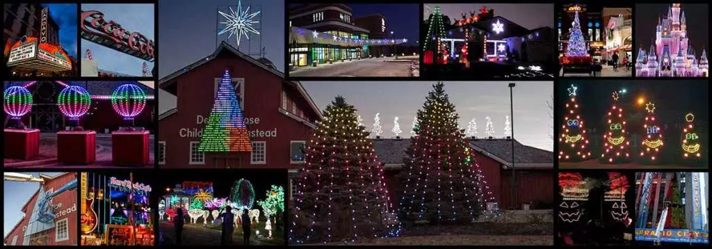 sistema de iluminación animada navidad en una caja