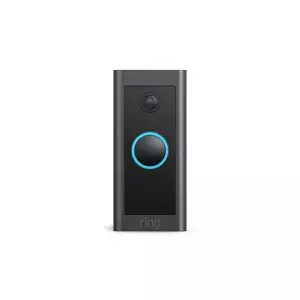Ring Video Doorbell Wired contra fondo blanco.