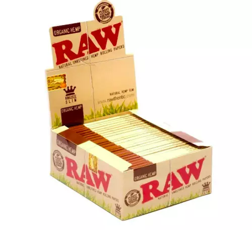 Raw King Size Slim orgaaninen hamppu rolling Papers