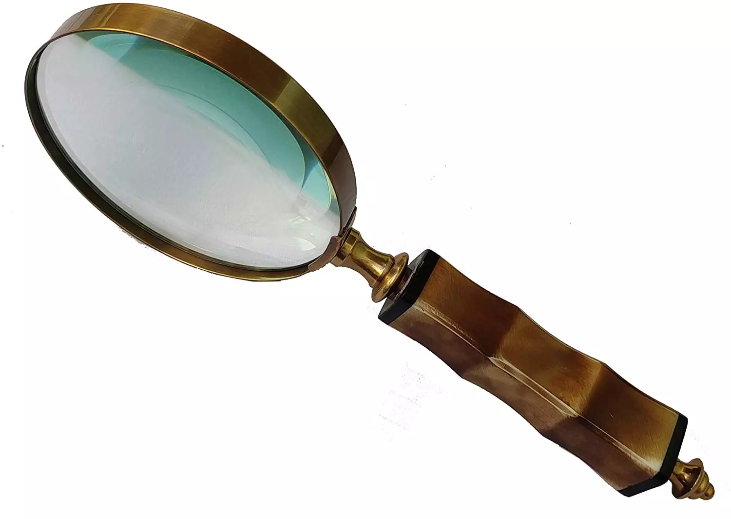 Deconoor 10x Handheld Antique Gold Brass Magnifying Glass