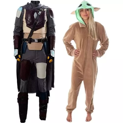 Kostumi Mandalorian dhe Baby Yoda Halloween