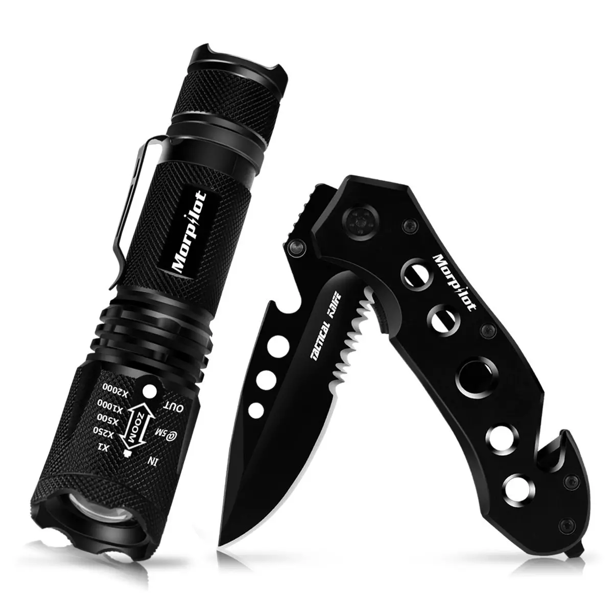 Morpilot Multitool Knife & Flashlight Set