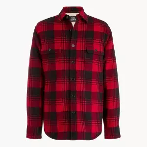 Red plaid J. Crew Sherpa Lined Flannel Jacket