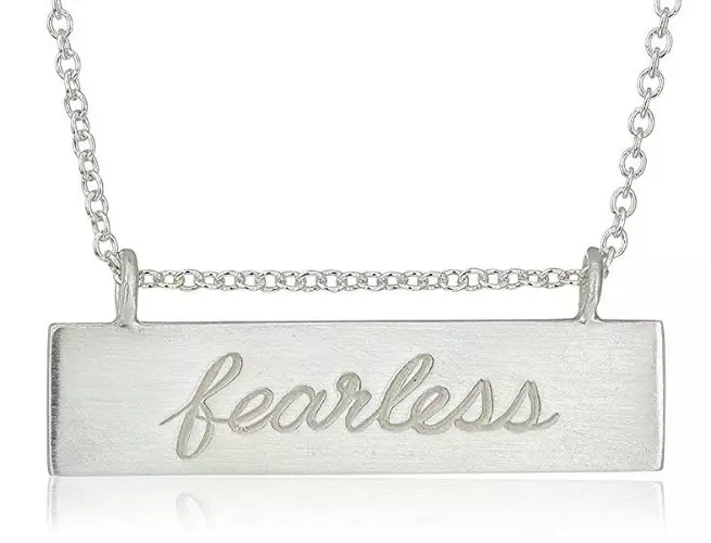 Me&Ro Sterling Fearless Silver ID Pendant