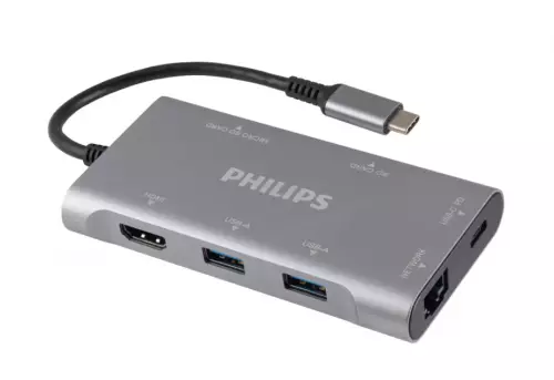 Philip Elite Plus USB-C повеќепортен адаптер