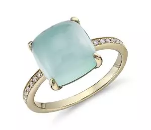 හොඳම නොබැඳි මුදු කුෂන් කපා හරිත chalcedony