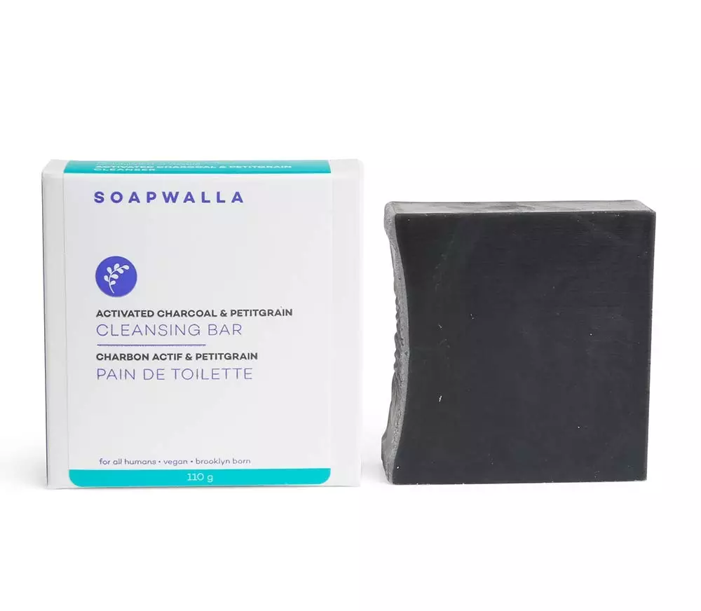 SOAPWALLA mýdlo s aktivním uhlím a Petitgrain