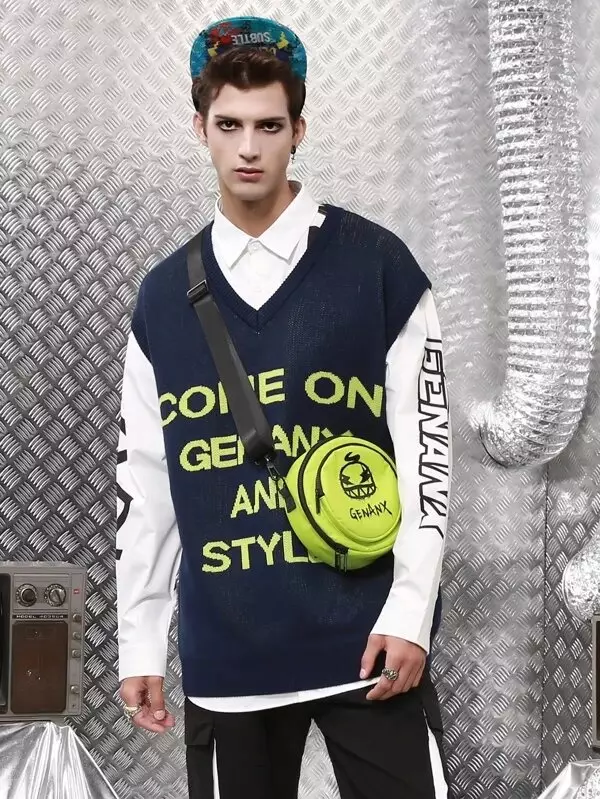 SHEIN-Men-Slogan-Pattern-Sweater-Vest