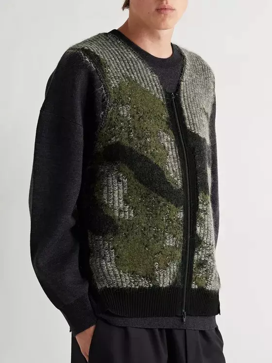 Y-3-Camo-textured-sweater-vest