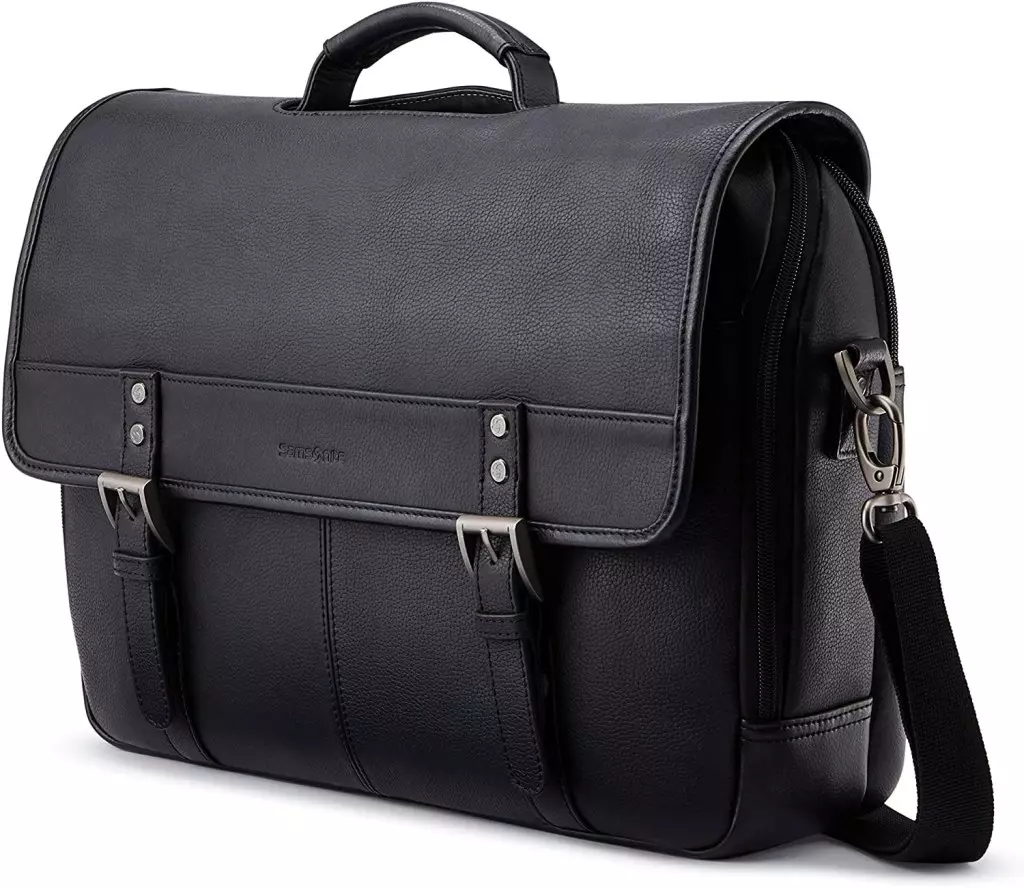 Samsonite Colombian Leather Flap-Over Messenger Thumba