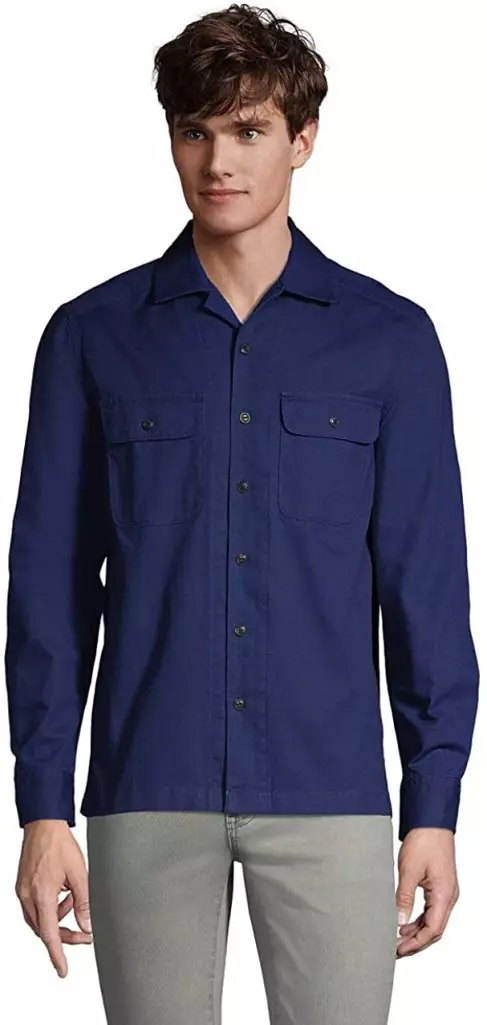 Land’s End සාම්ප්රදායික Fit Camp Collared Shirt