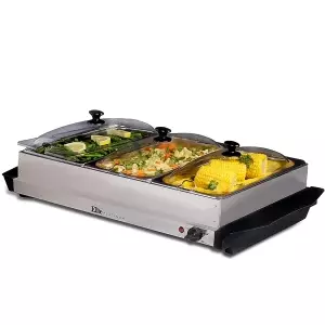 Servidor de buffet Elite Platinum Maxi-Matic de 3 bandexas