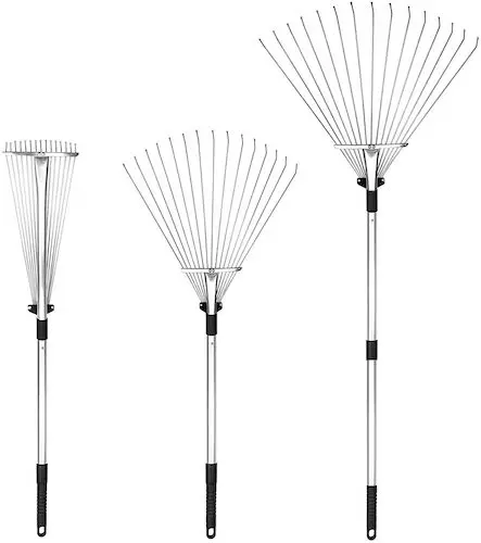 Buyplus Adjustable Garden Leaf Rake