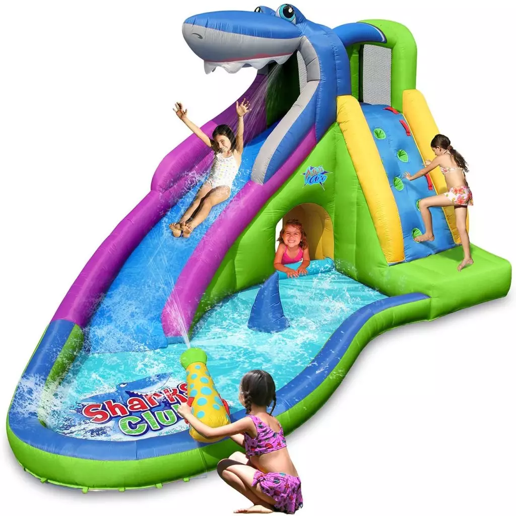 Action Air Inflatable Waterslide ndi Shark Bounce House