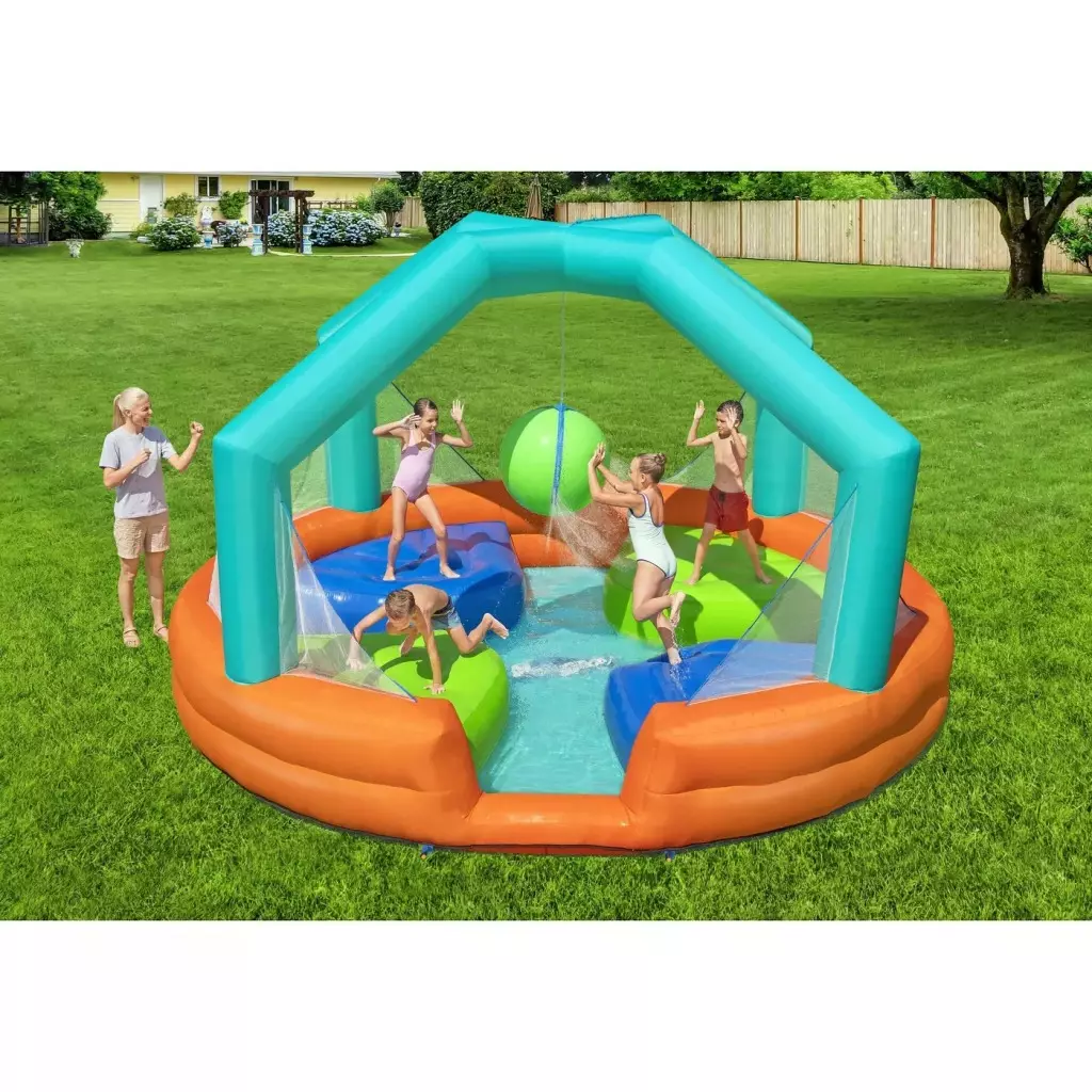 H2OGO Dodge and Drench Outdoor Play Bounce House Oyunu ve Su Parkı Oyuncağı
