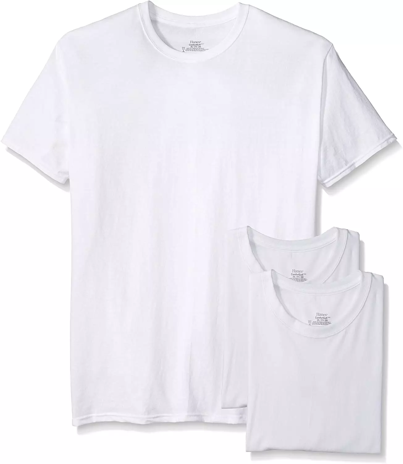 Чоловічі бавовняні нижні сорочки з круглим вирізом Hanes із трьох комплектів без бірок; найкращі майки для чоловіків