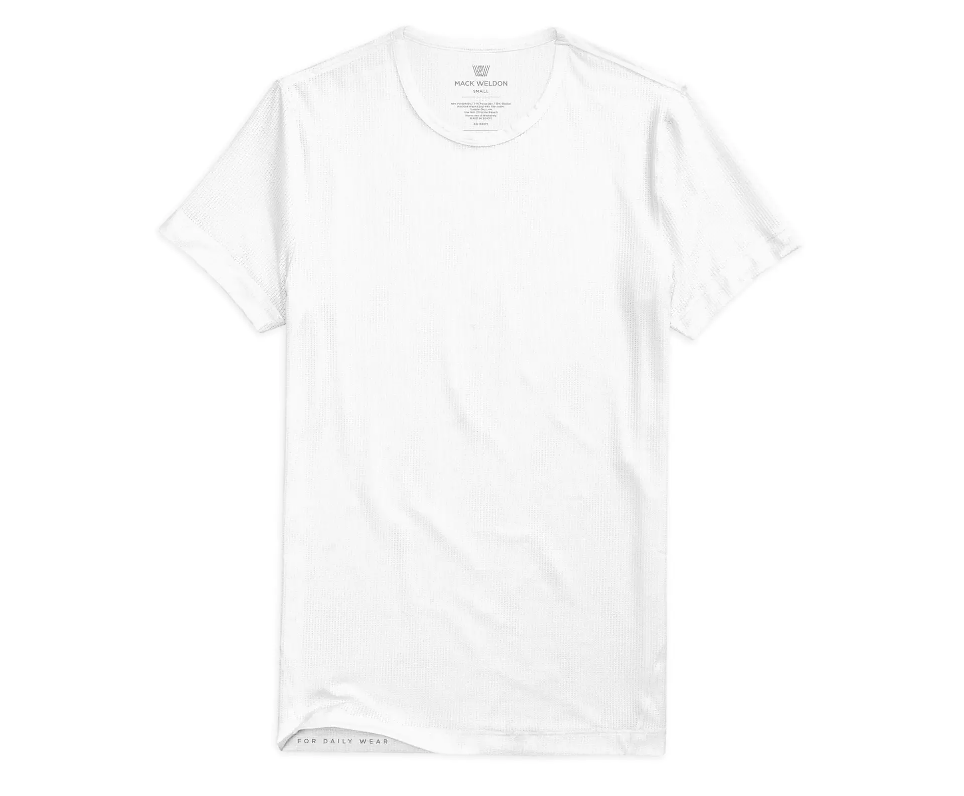 Kaos Leher Kru Mack Weldon Airknitx warna putih; kaos dalam terbaik untuk pria