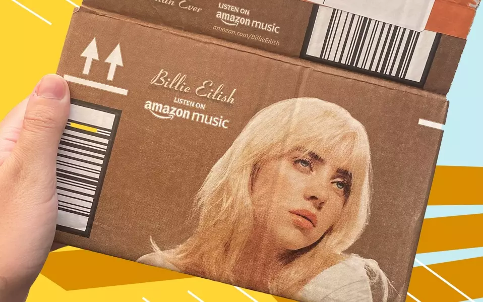 Billie Eilish Amazon Boxes