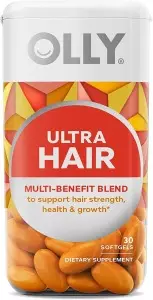 OLLY Ultra Strength Hair Softgels, suplemen biotin paling apik