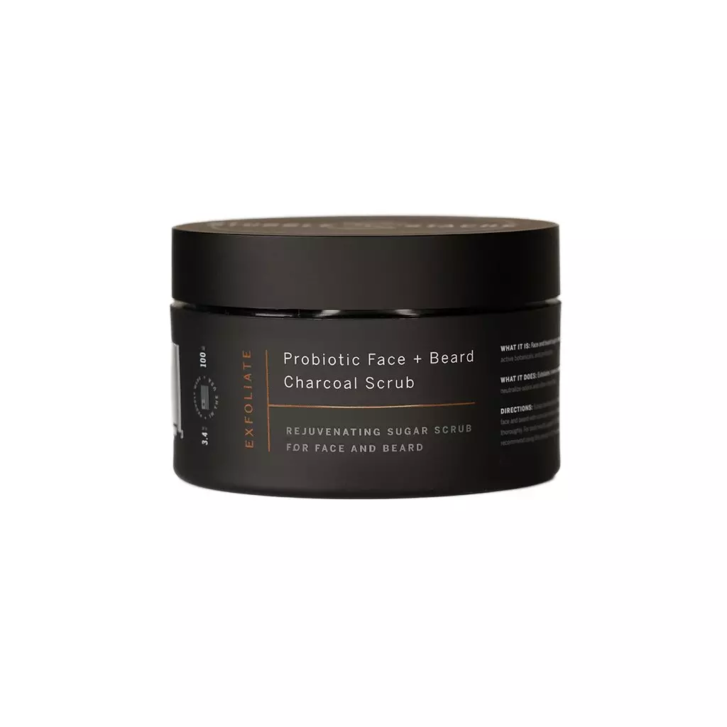 Stubble and 'Stache Exfoliate Probiotic Face and Beard Charcoal Scrub