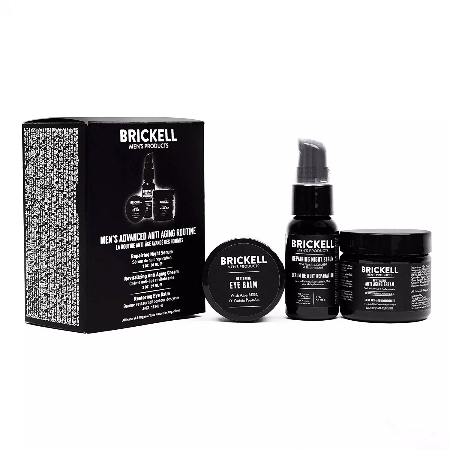 Brickell for Men Anti-Aging-Kit mit Augenbalsam, Anti-Aging-Serum und Anti-Aging-Creme