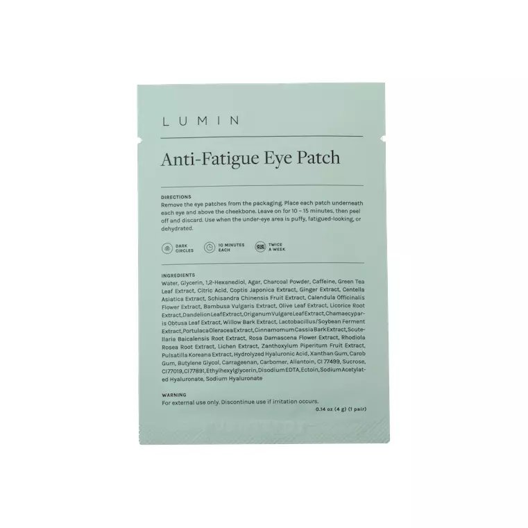 Lumin Anti-Fatigue Eye Patch; oloa sili ona lelei anti-matua