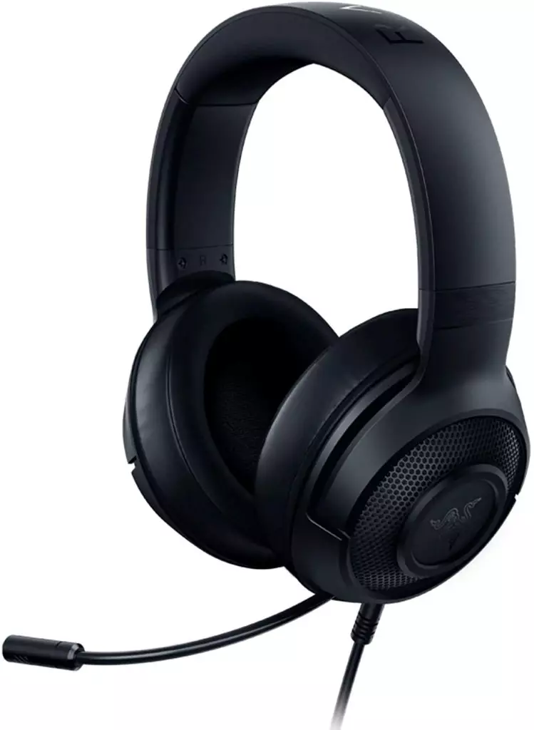 Headset Cearrbhachais Ultralight Razer Kraken X: 7.1 Fuaim Timpeall - Fráma Alúmanam Éadrom - Micreafón Cardioid Bendable - PC