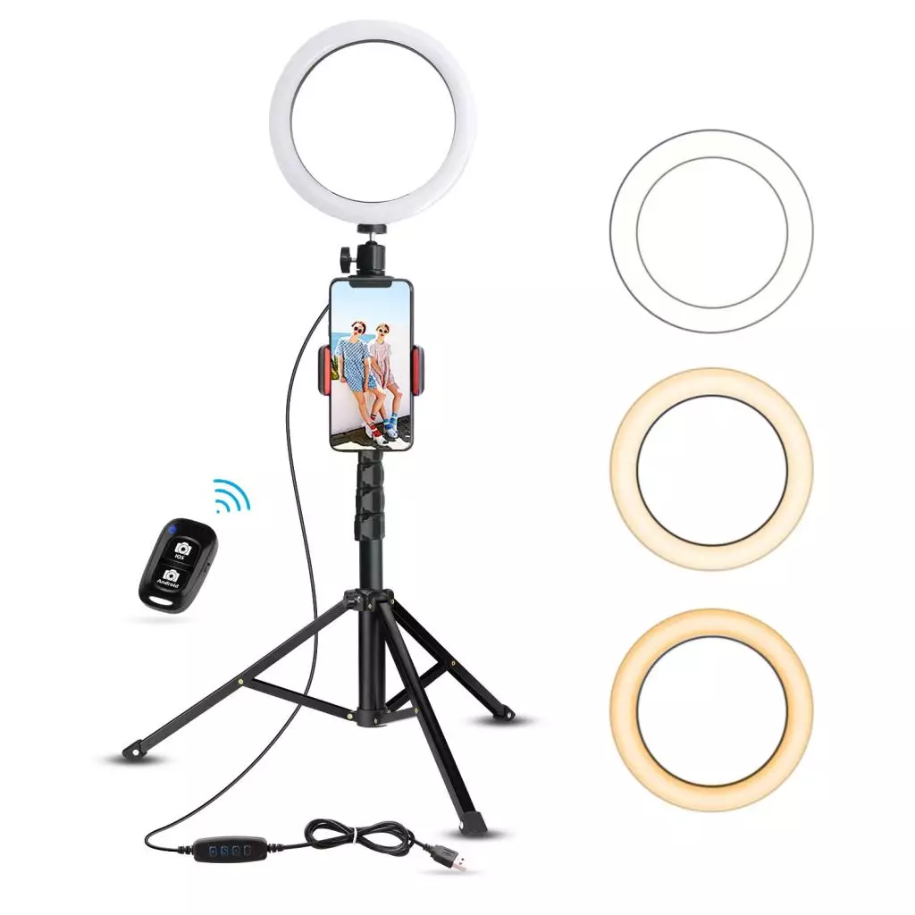 UBeesize 8-calowa lampa pierścieniowa do selfie, najlepsze lampy pierścieniowe