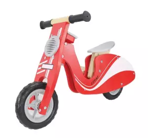 Bicicleta vermelha de madeira para crianças Leo & Friends, melhores bicicletas de equilíbrio
