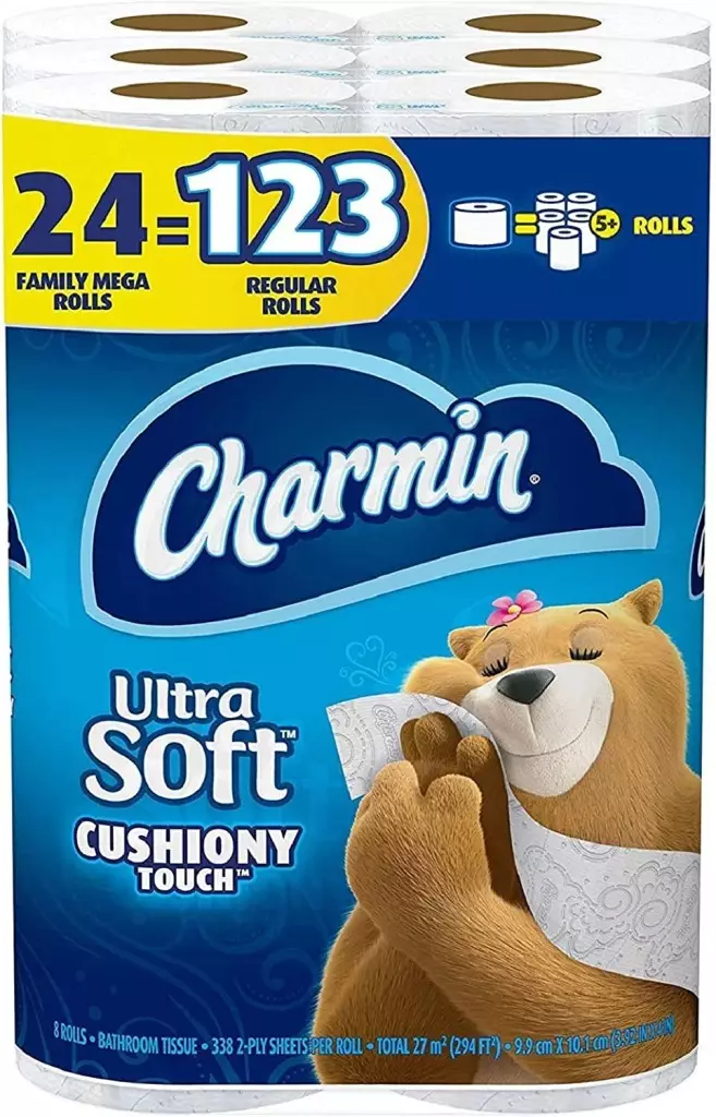 Charmin Ultra Mos Cushiony Kov Daim Ntawv Toilet