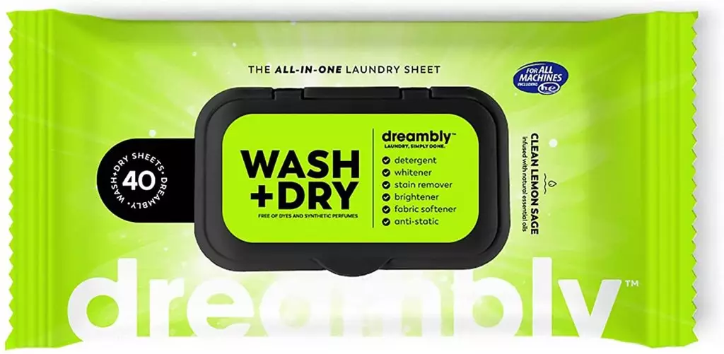 အဝတ်လျှော်စက်နှင့် အခြောက်ခံစက်အတွက် Dreambly Natural Laundry Detergent Sheets