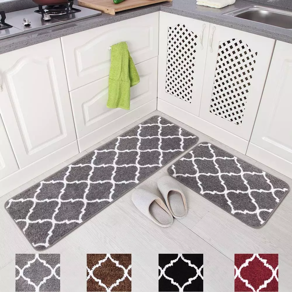 Carvapet 2 Pieces Kitchen Rugs na Mats Set