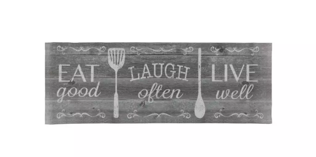 „J&V Textiles“ virtuvės bėgimo kilimėlis „Eat Laugh Live“ nuo nuovargio